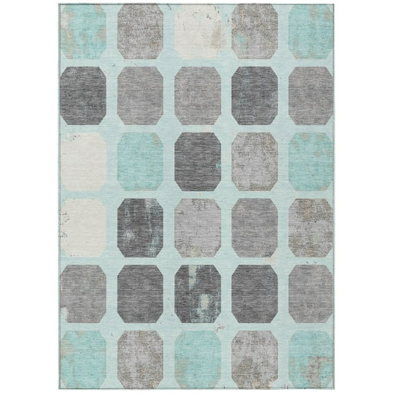 Dalyn Rugs Machine Washable Indoor/Outdoor Chantille Teal 10' x 14' Rug ...