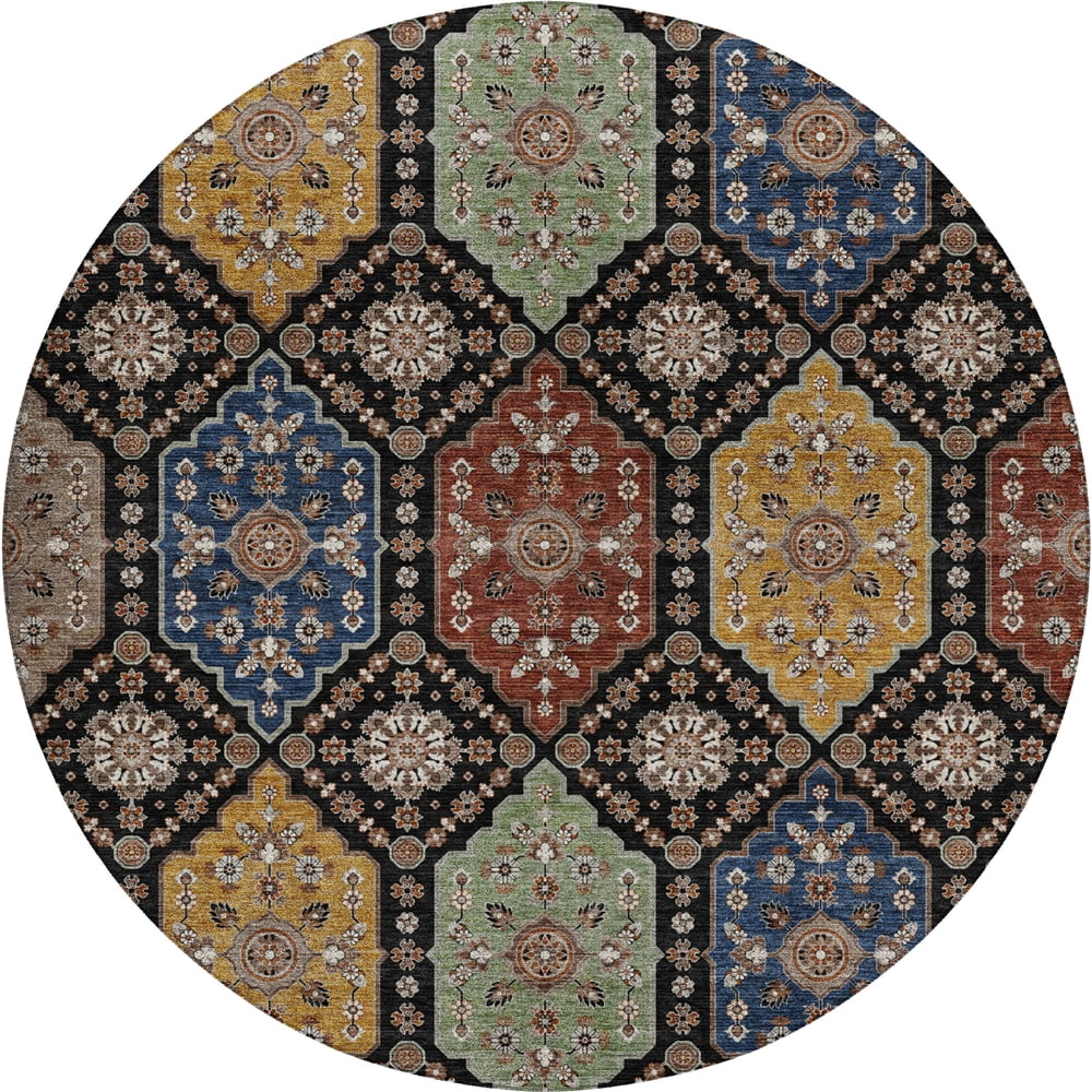 Dalyn Silk Road Area Rug SR7-Black SR7BK8RO Black, 8' x 8' - Walmart.com