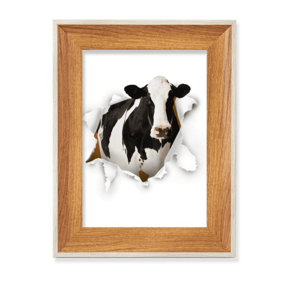 Damage Animal Paper Cows Desktop Wooden Photo Frame Display Picture Art ...
