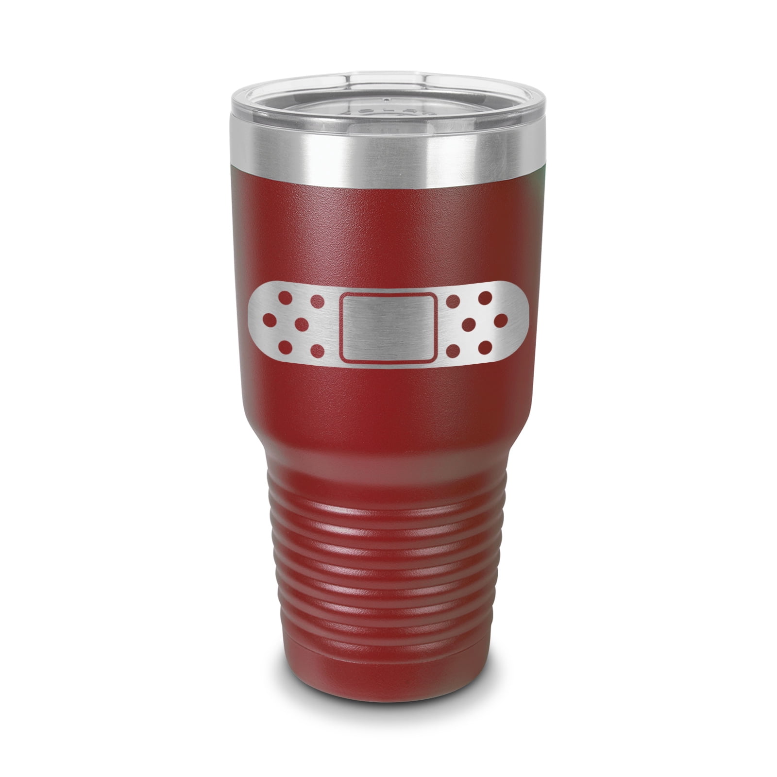 Damage Repair Tumbler 30 oz - Laser Engraved w/ Clear Lid - Stainless ...
