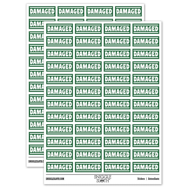 Damaged Bold Inspection Delivery Sticker Set - Dark Green - Matte ...