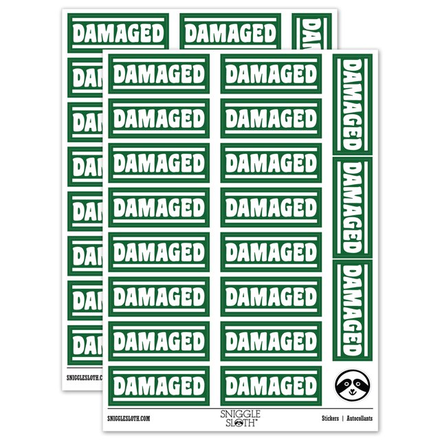Damaged Bold Inspection Delivery Sticker Set - Dark Green - Matte ...