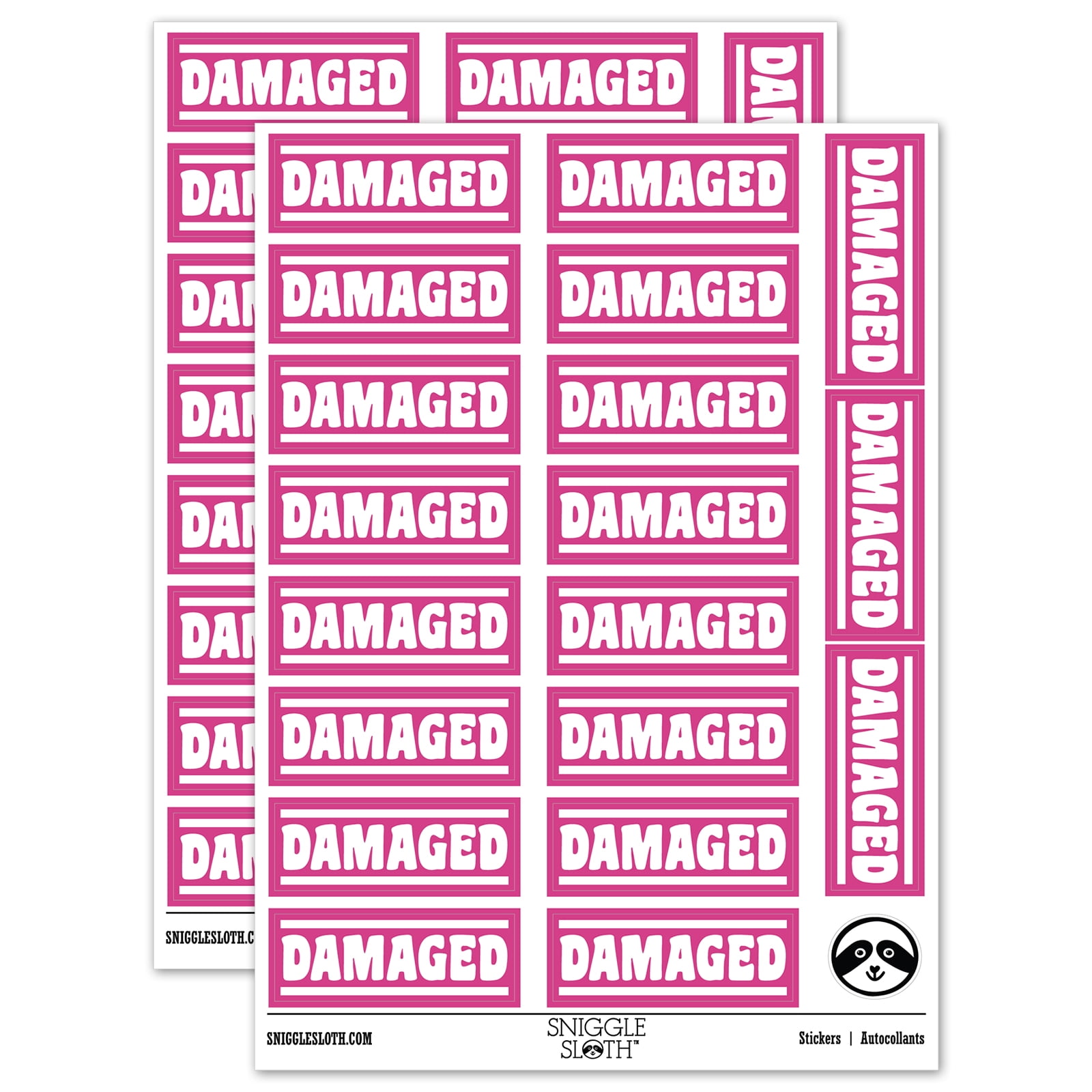 Damaged Bold Inspection Delivery Sticker Set - Hot Pink - Gloss Finish ...