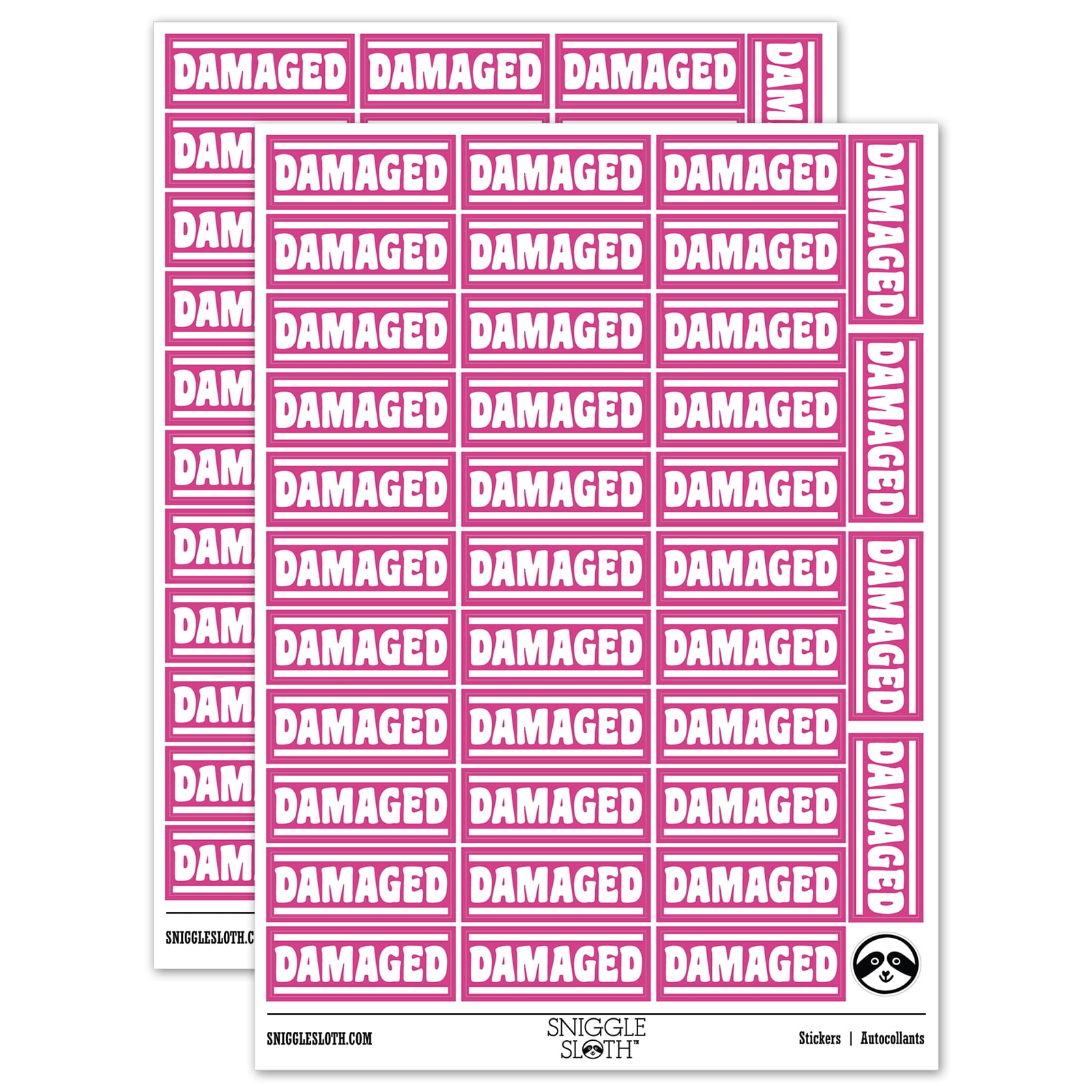 Damaged Bold Inspection Delivery Sticker Set - Hot Pink - Matte Finish ...