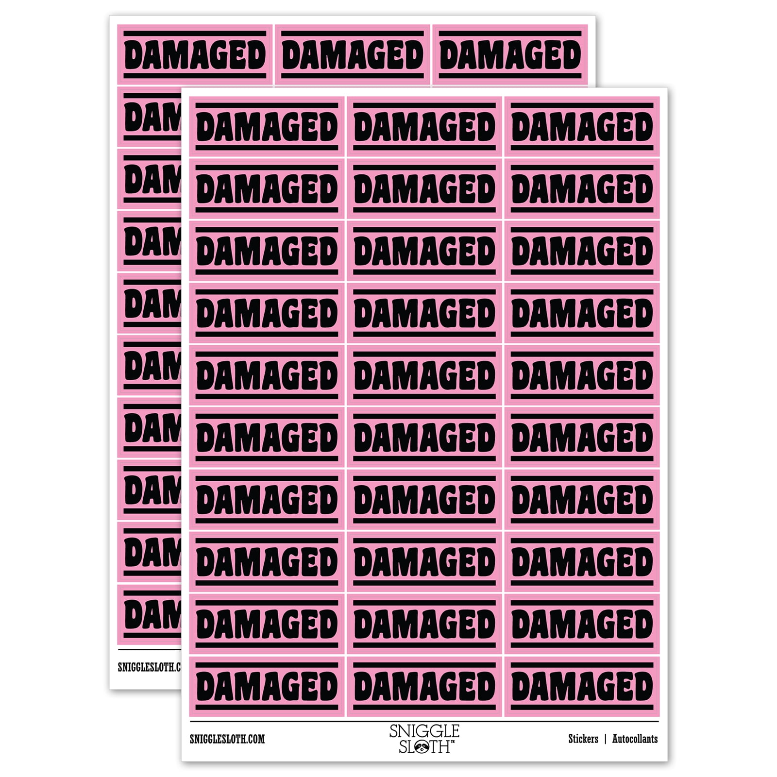 Damaged Bold Inspection Delivery Sticker Set - Light Pink - Matte ...