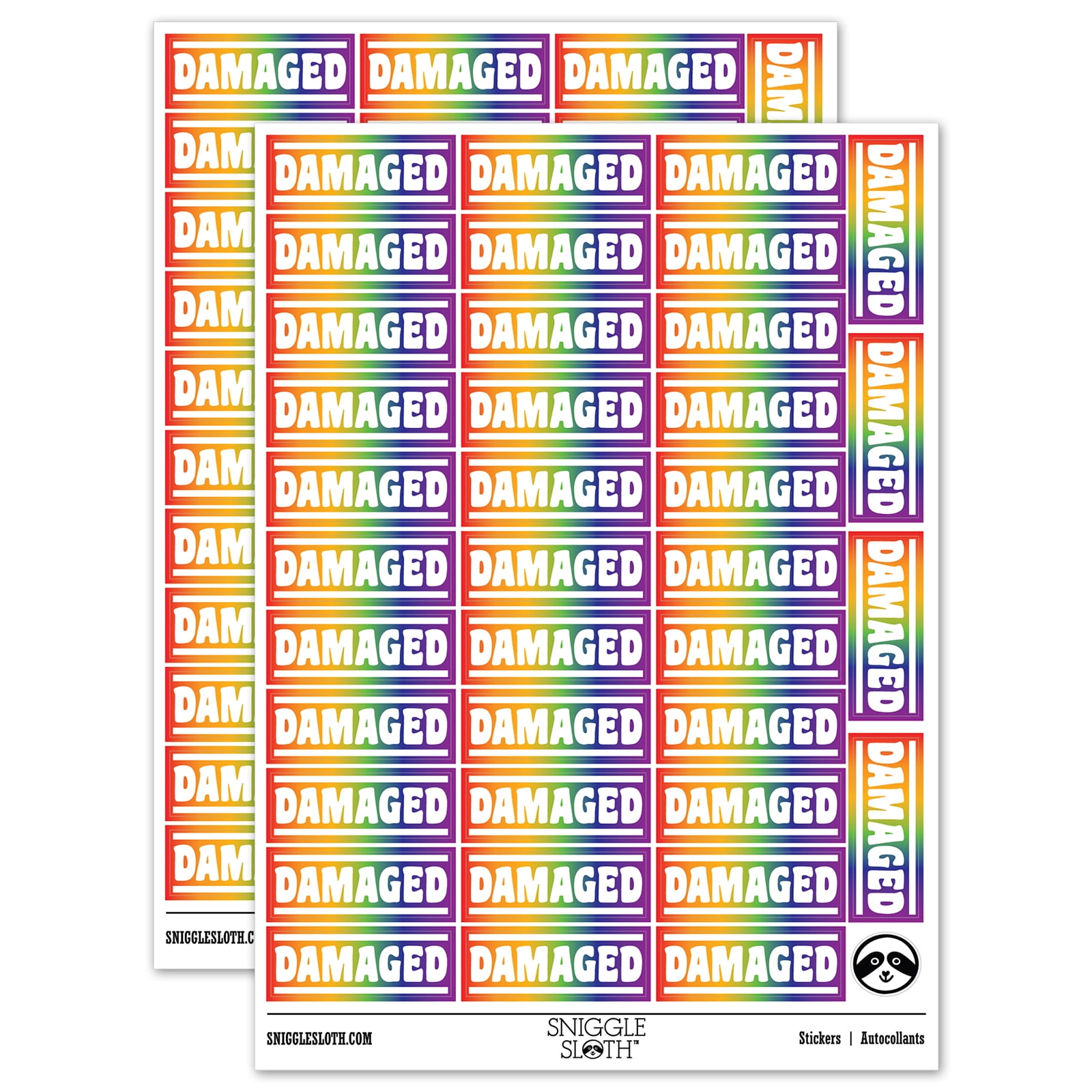Damaged Bold Inspection Delivery Sticker Set - Rainbow - Gloss Finish ...