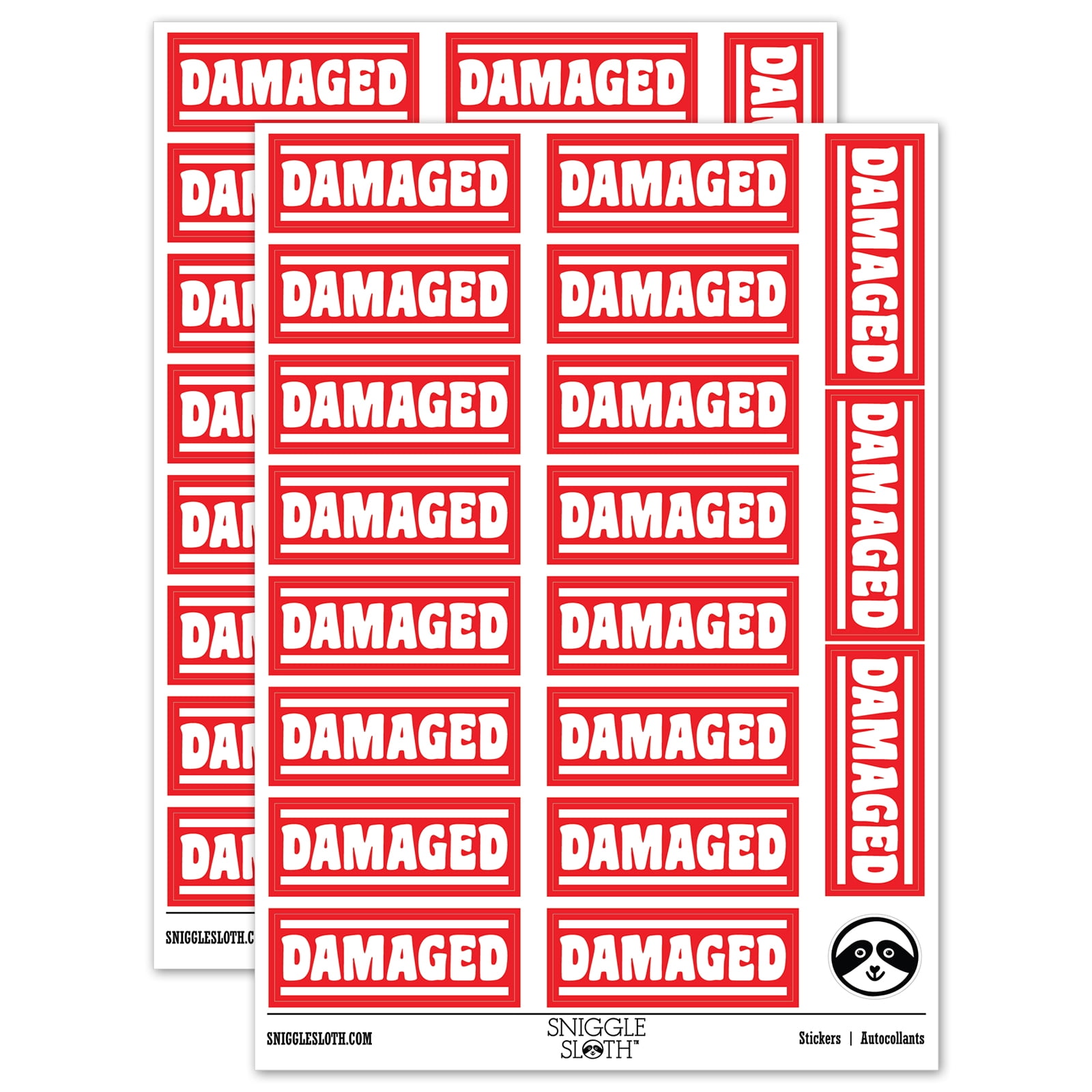 Damaged Bold Inspection Delivery Sticker Set - Red - Gloss Finish - 2. ...
