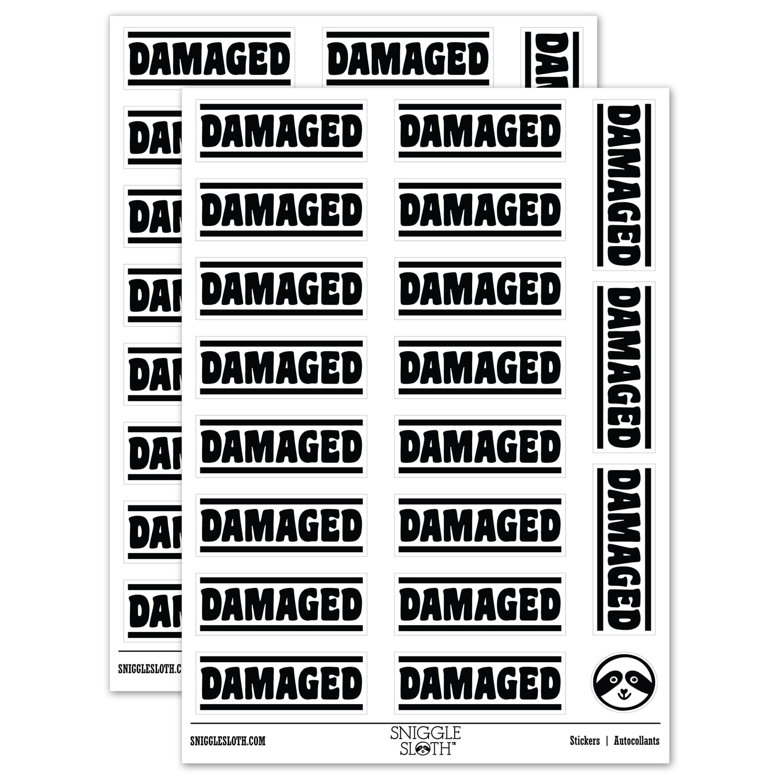Damaged Bold Inspection Delivery Sticker Set - White - Gloss Finish - 2 ...