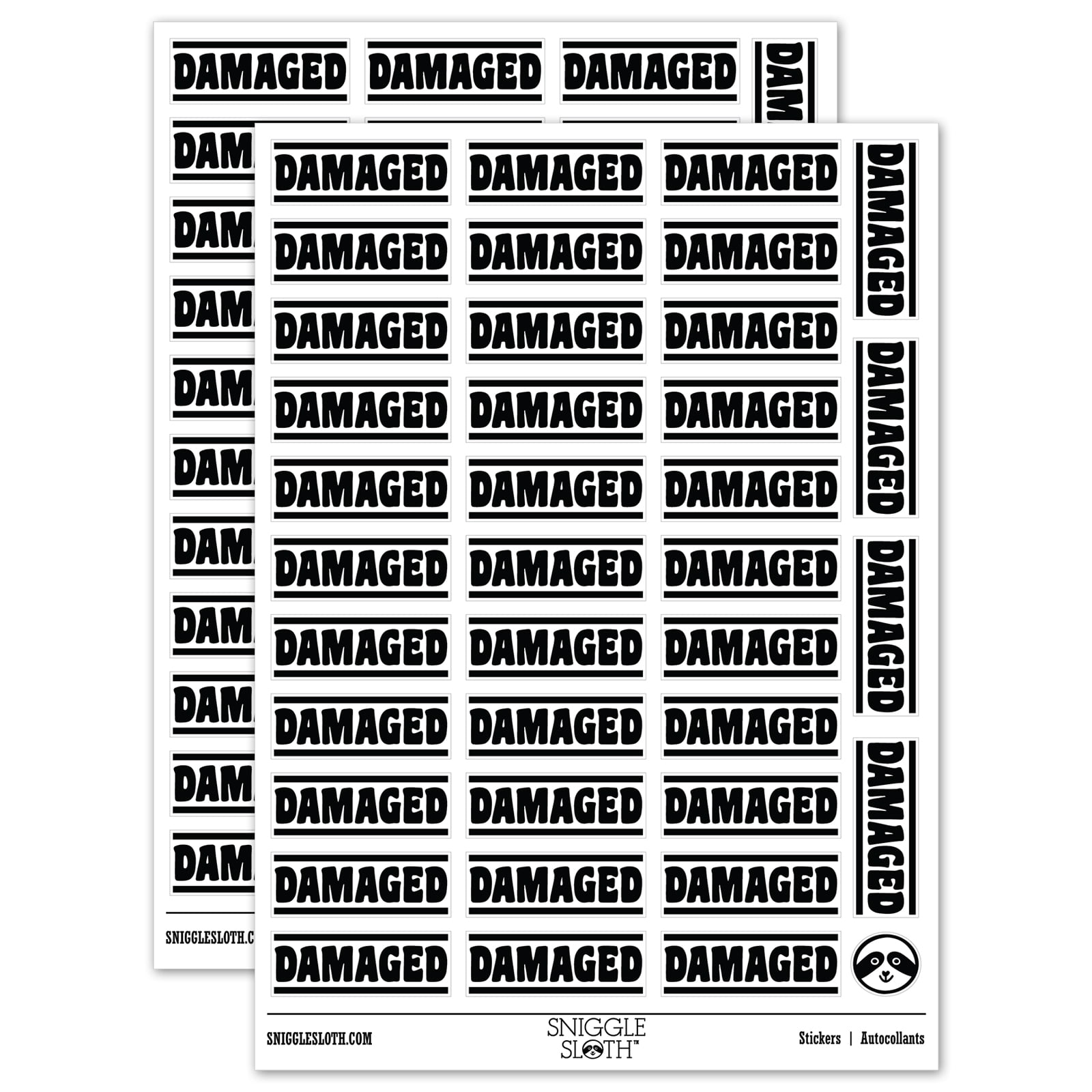 Damaged Bold Inspection Delivery Sticker Set - White - Matte Finish - 1 ...