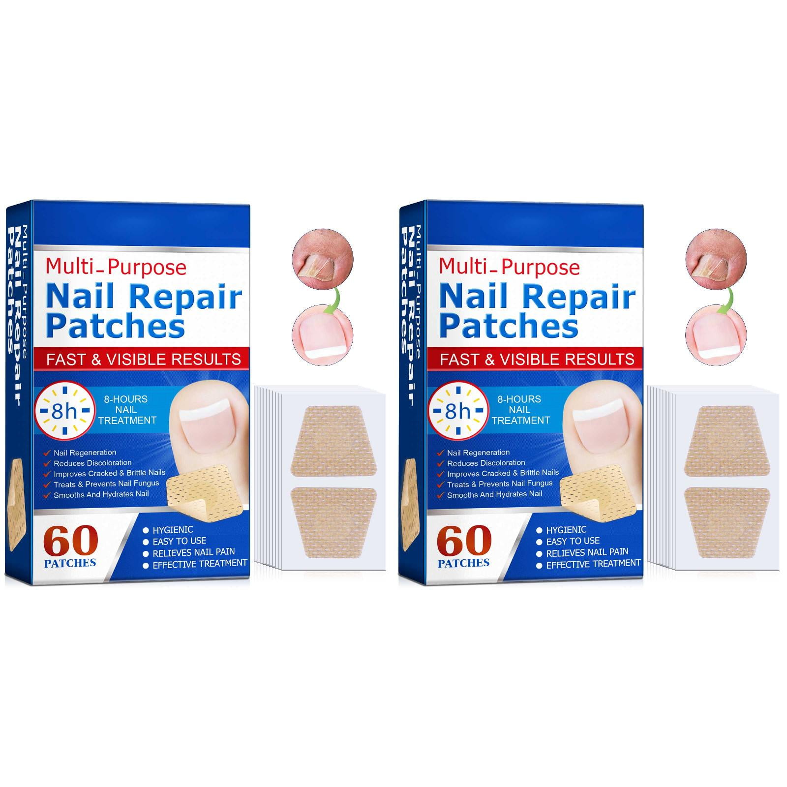 Damaged Nails Nail Repair Toenail Fungus Treatment Extra Strength Fungal Nail Patches Men Women ...