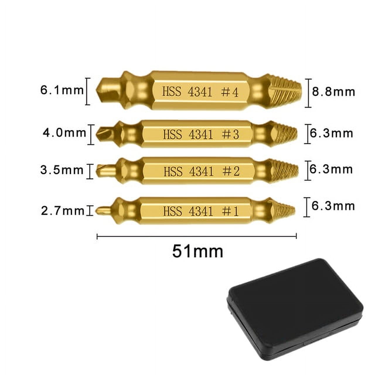 Damaged Screw Extractor Drill Bit Set Stripped Easily Take Out Broken ...