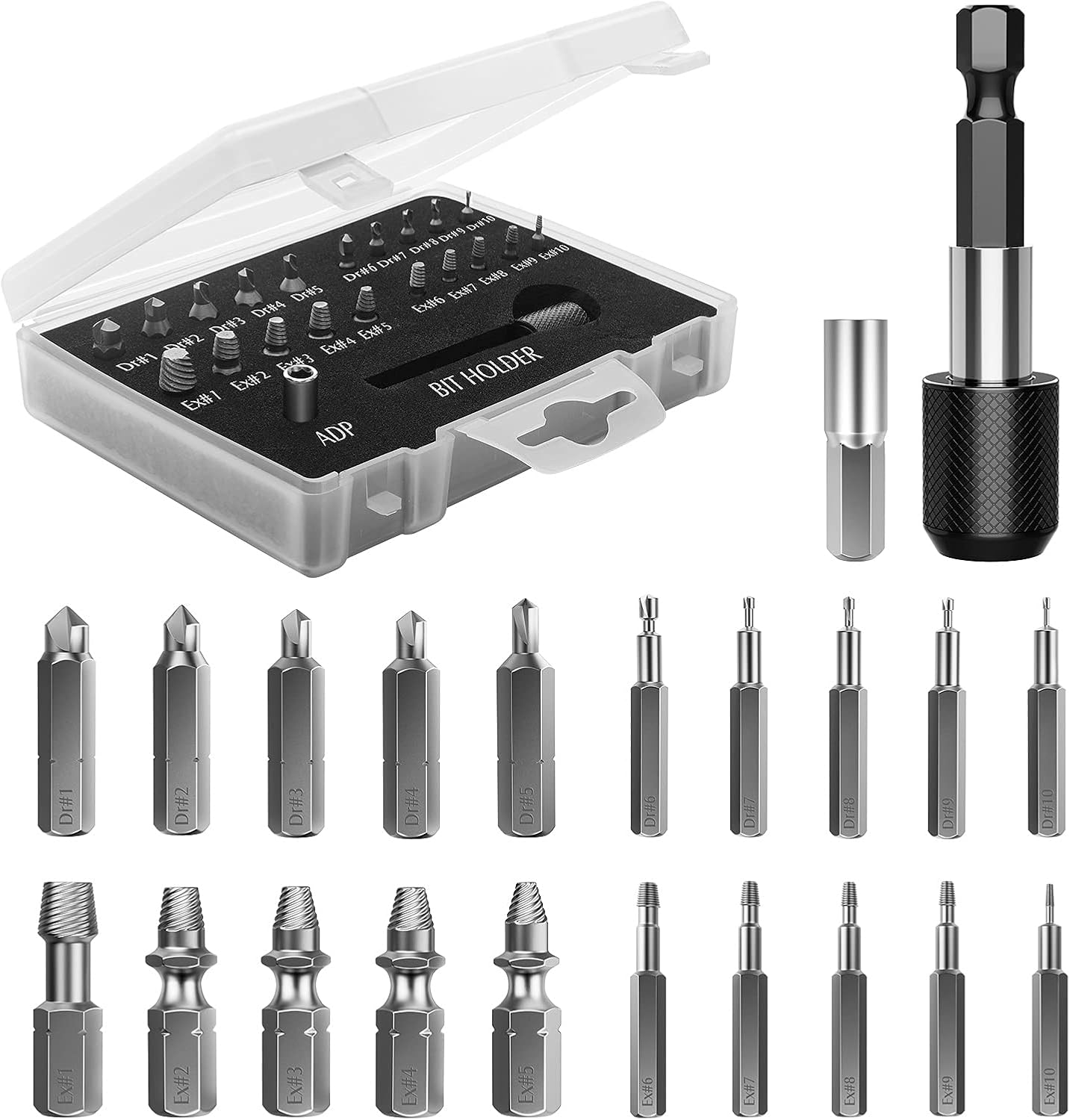 Damaged Screw Extractor Set, 22 PCS Easy Out Stripped Screw Extractor ...