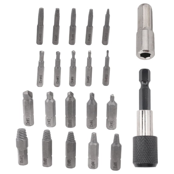 Damaged Screw Extractor Set,22 PCS Stripped Screw Extractor Kit, HSS ...