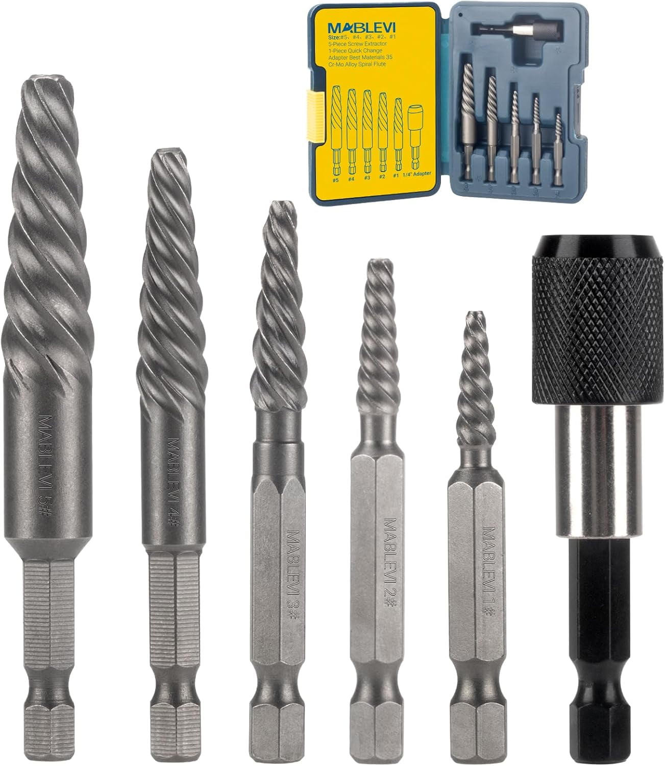 Damaged Screw Extractor Set, Easy Out Bolt Extractor with Quick Change ...