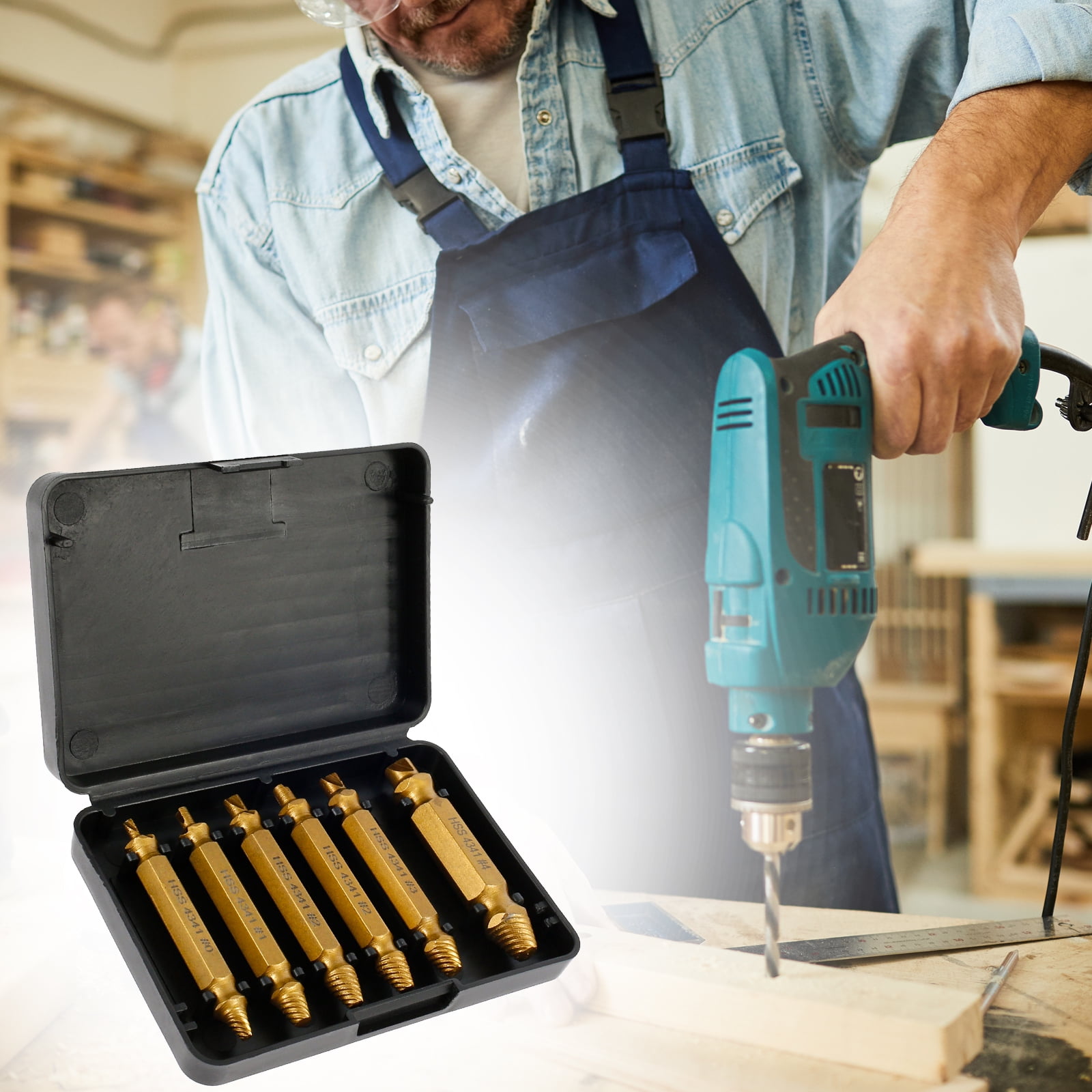 Damaged Screw Extractor Set Steel Damaged Screw Remover Tool Kit ...