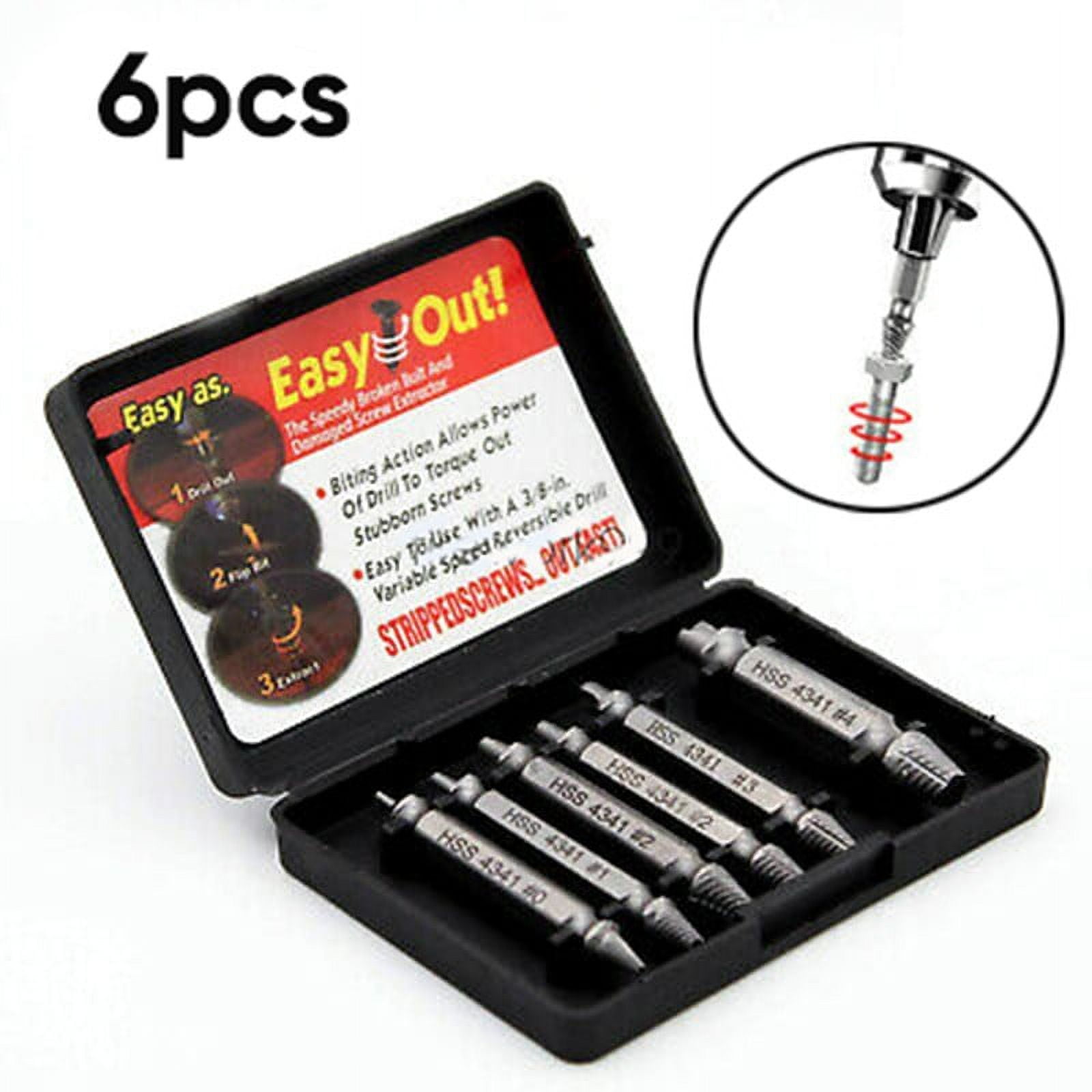 ? Damaged Screw Extractor Speed Out Drill Bits 6 Pcs Tool Set Broken ...