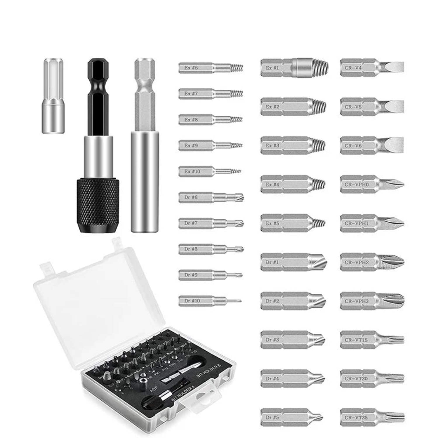 Damaged screw extractor, bit set, screwdriver extractor, bolt ...