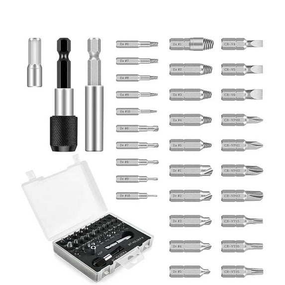 Damaged screw extractor, bit set, screwdriver extractor, bolt ...