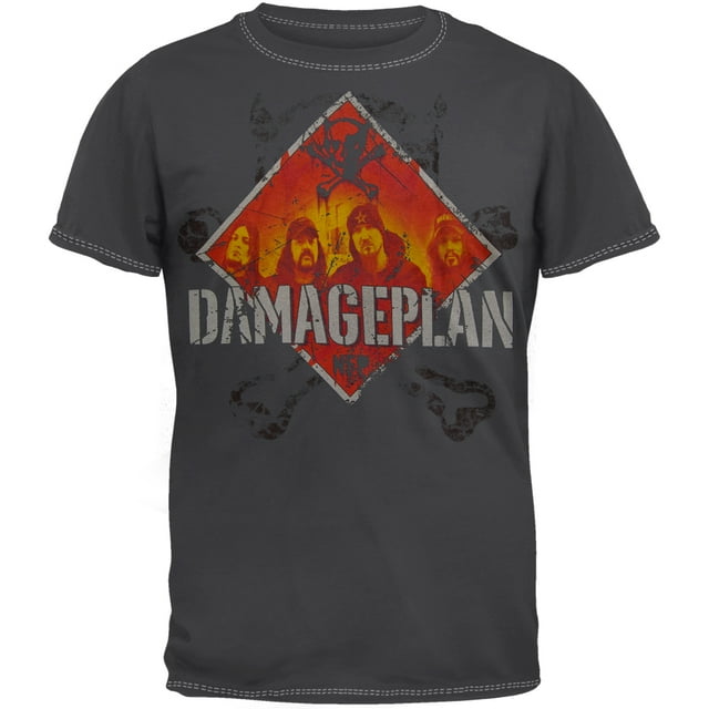 Damageplan Men's Diamond Logo Gray Short Sleeve T Shirt - Walmart.com