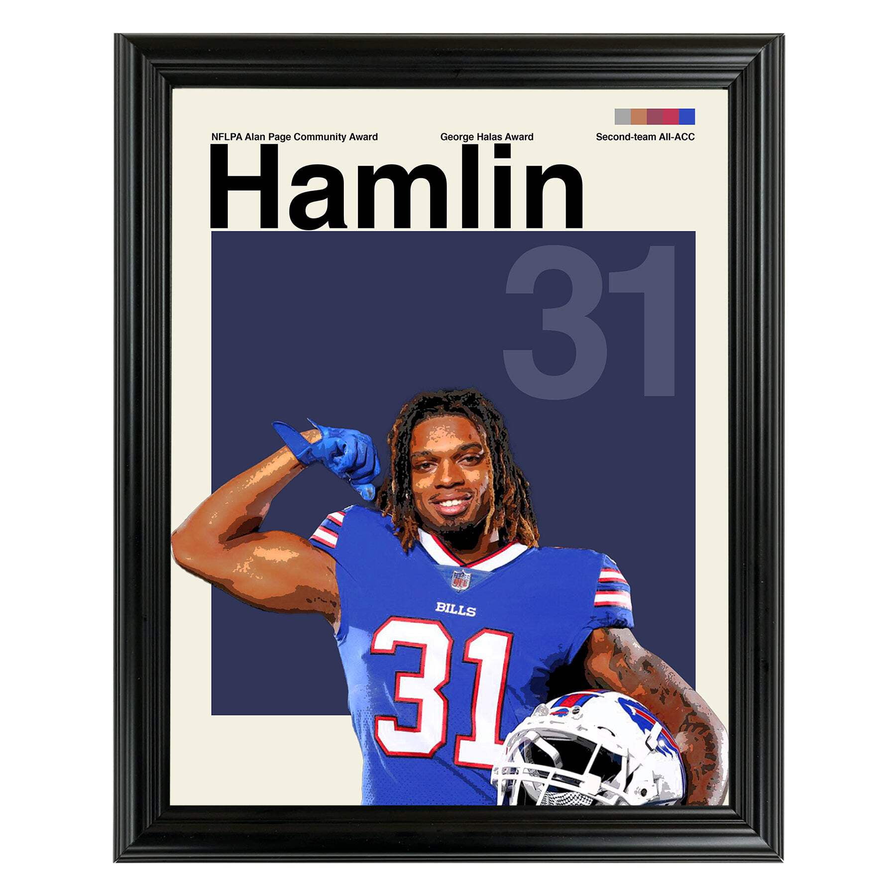 Damar Hamlin Framed Sports Art Photo by Thomas Maxwell - Walmart.com