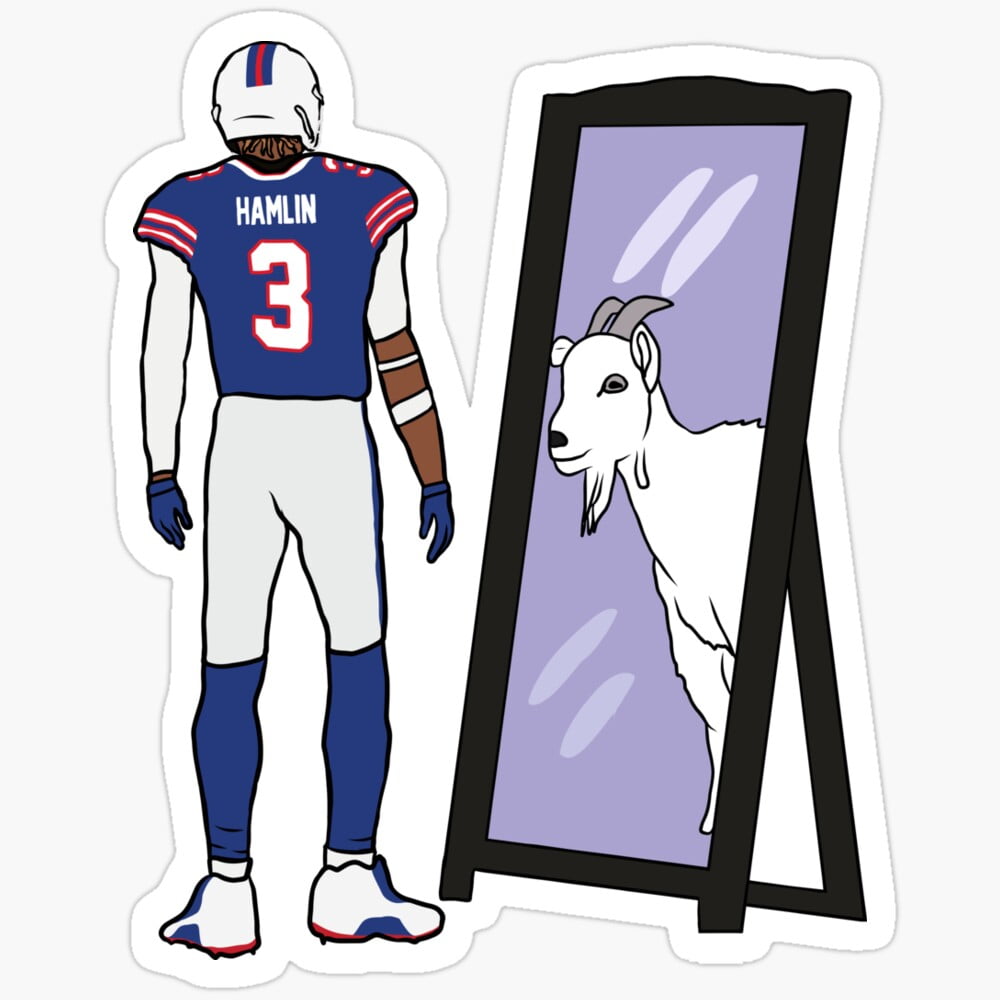 Damar Hamlin Mirror Goat Sticker Phone Decal Water Bottle Stickers Car ...