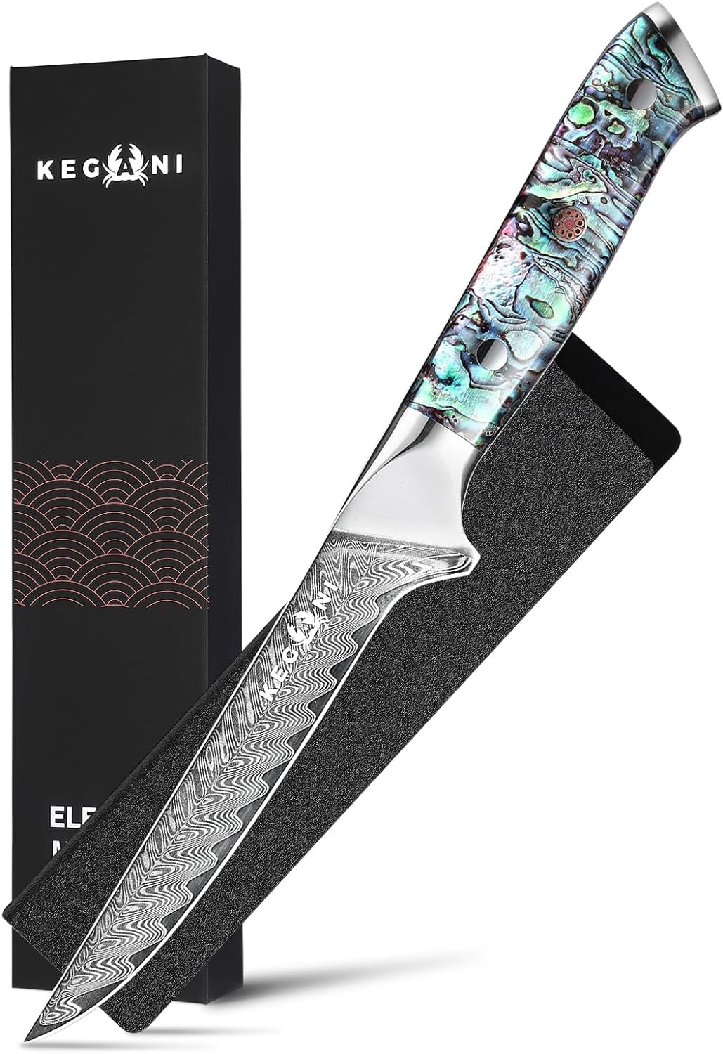 Damascus 6" Boning Knife, KEGANI Fillet Knife 67 Layers VG-10 Core ...