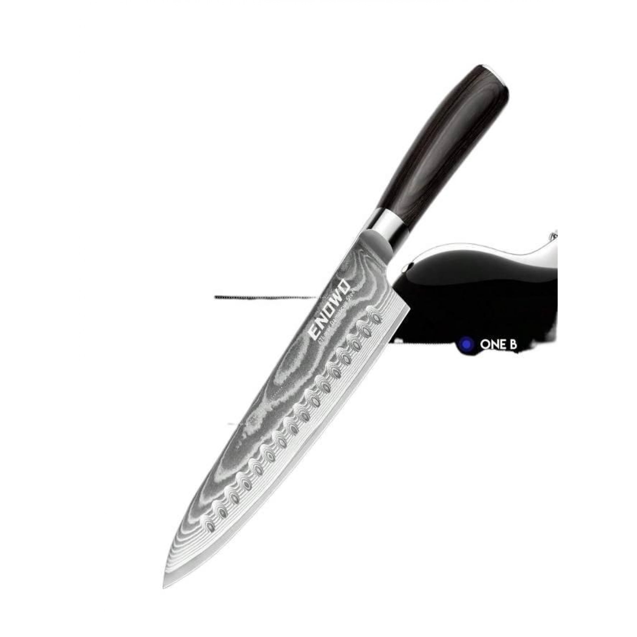 Damascus Chef Knife With Clad Dimple,Razor Sharp Kitchen Carving Sushi ...