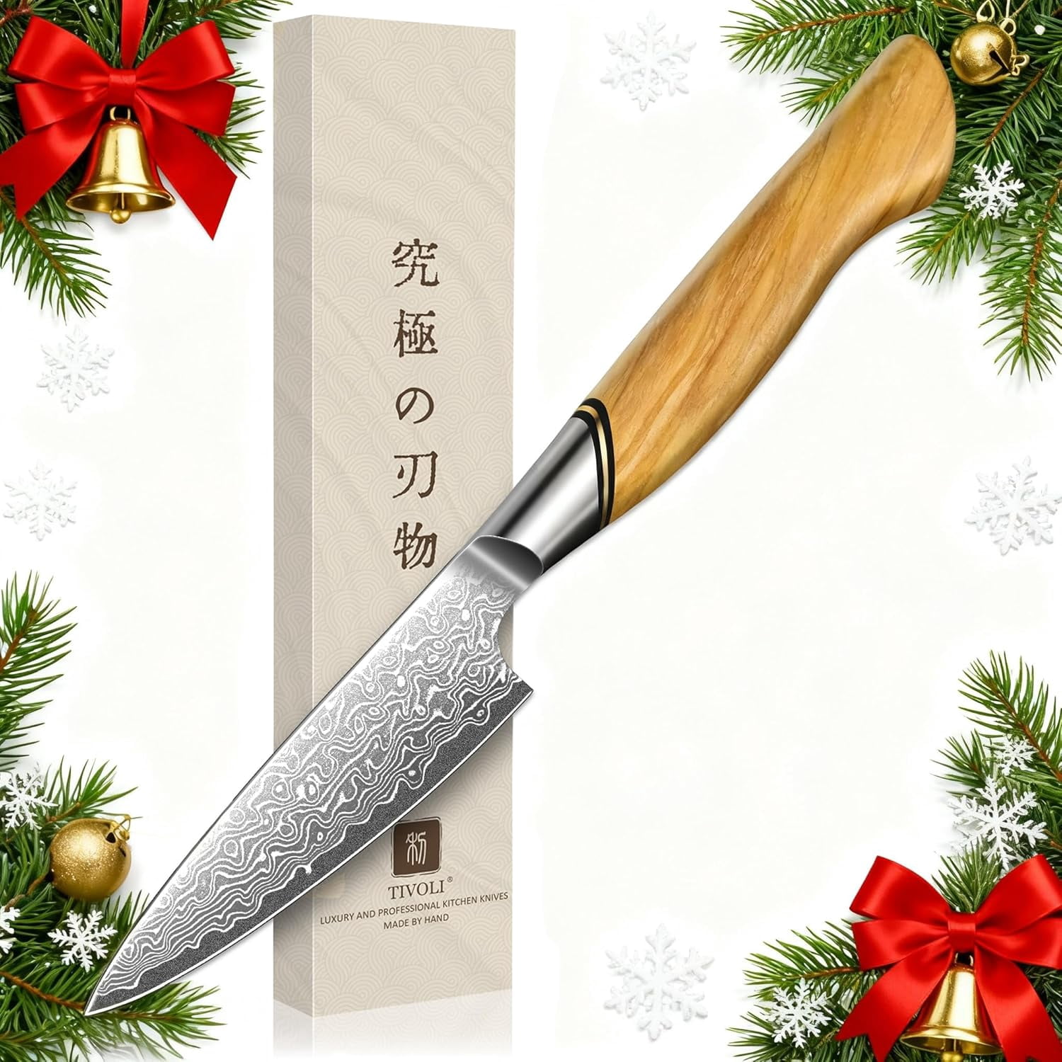 Damascus Paring Knife,VG-10 Fruit Knife with Razor Sharp Blade and ...