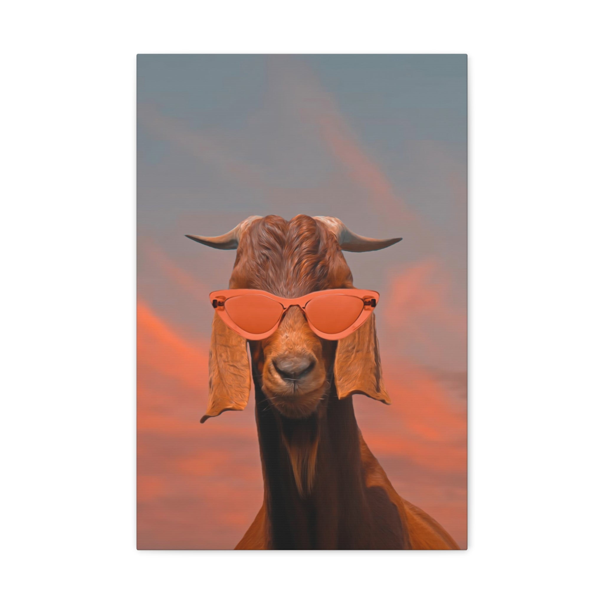 Damascus Shami Goat With Glasses Oil Painting Canvas Wall Art for Home ...