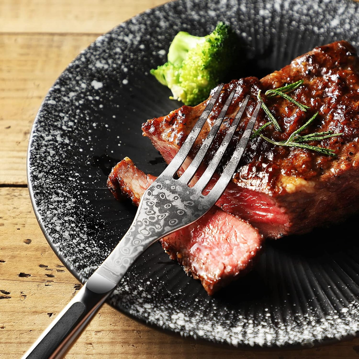 Damascus Steak Knife Set Non Serrated, Japanese VG10 Stainless Steel ...