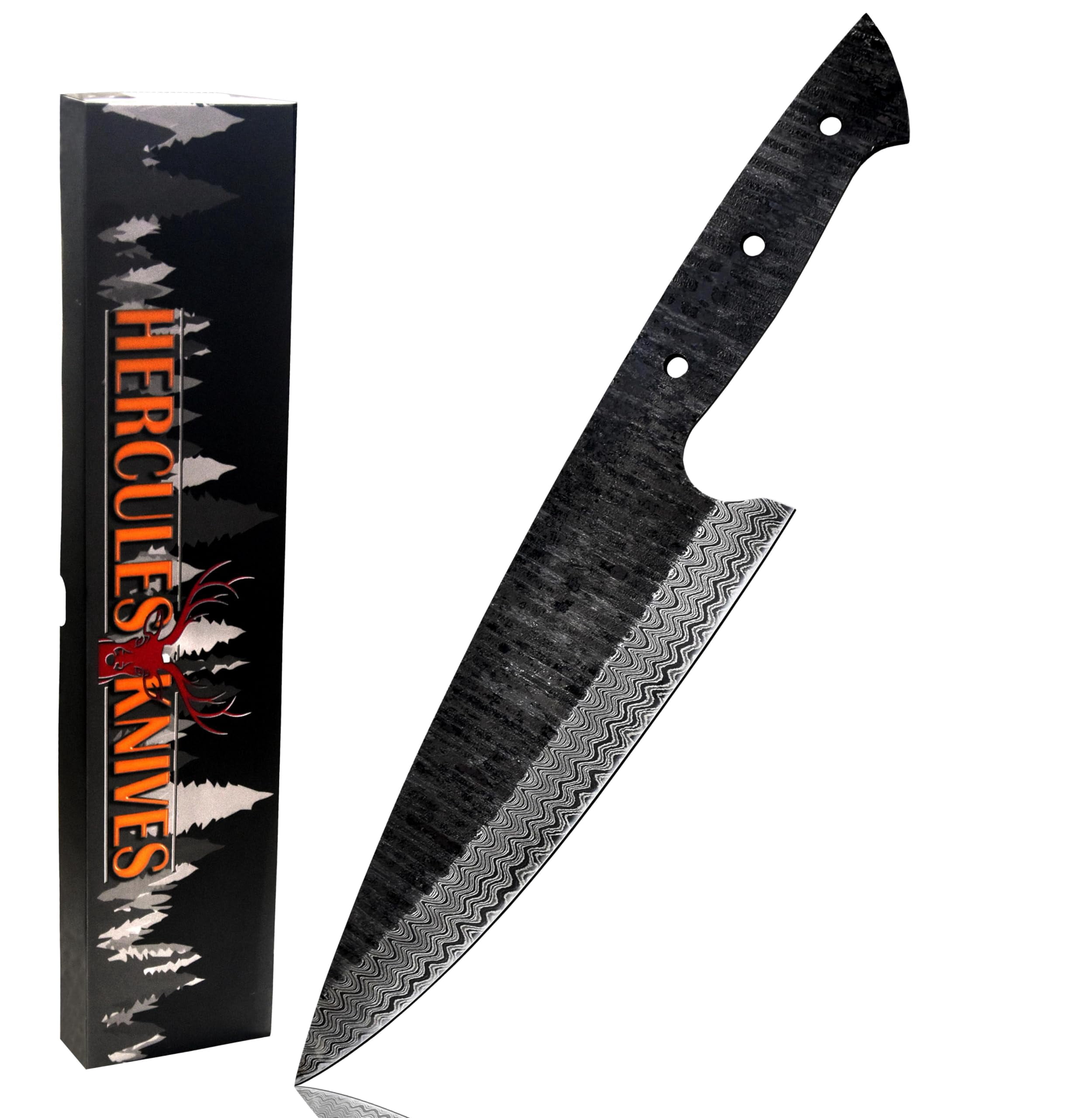Damascus Steel Blank Blade Chef Knife Kitchen Knife Billet Handmade ...