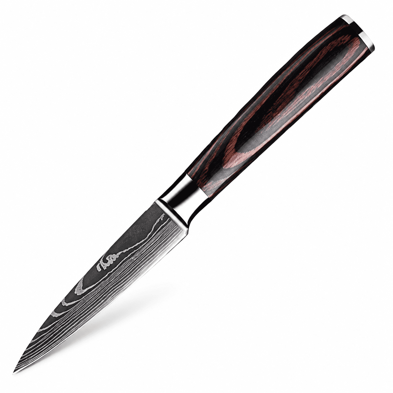 Damascus-Style Laser Pattern Chef Knife and Fruit Knife, 4Cr Series ...