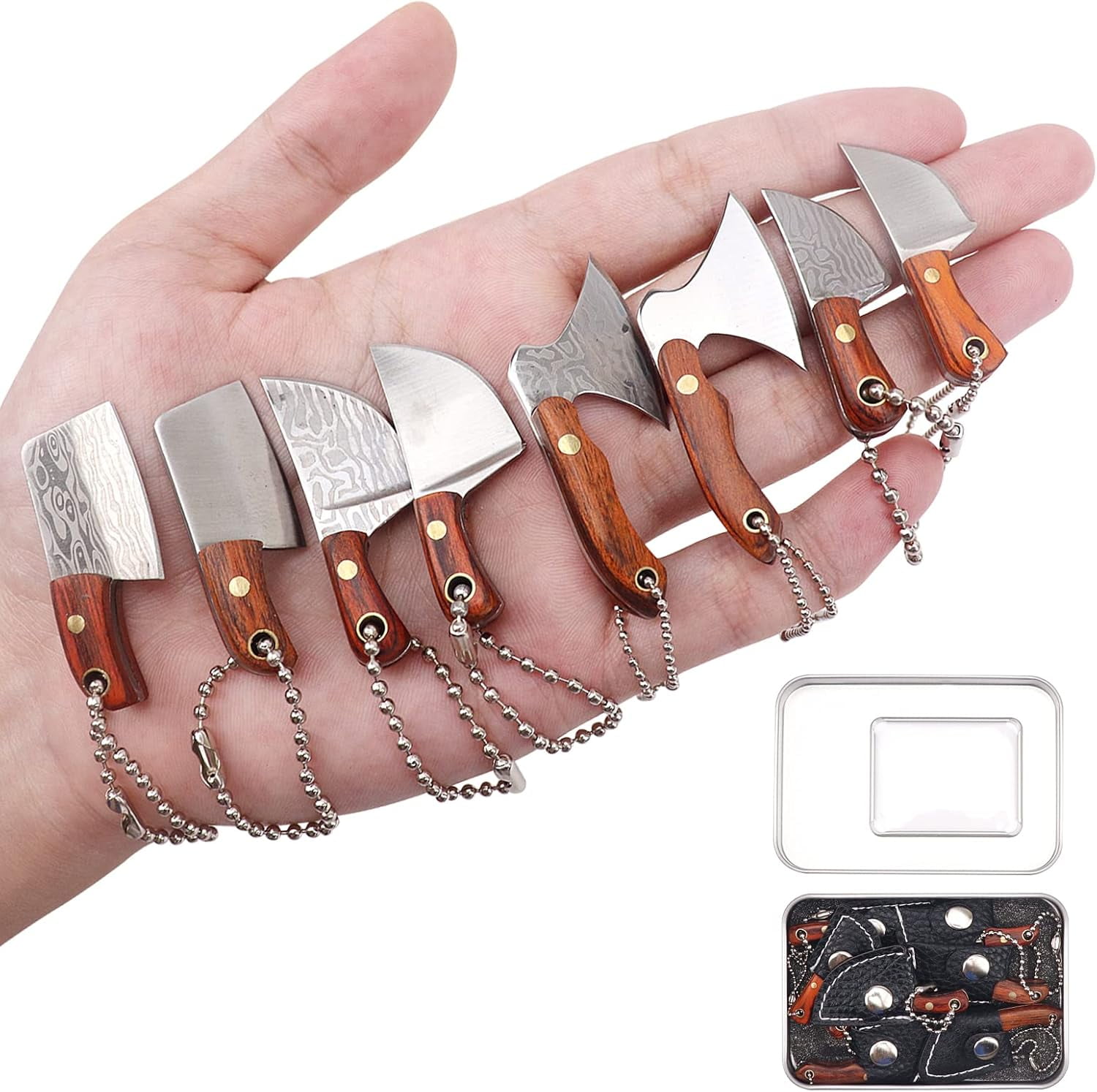 Damascus Tiny Knife Set Mini Knife Set for Package Opener Box Cutter ...