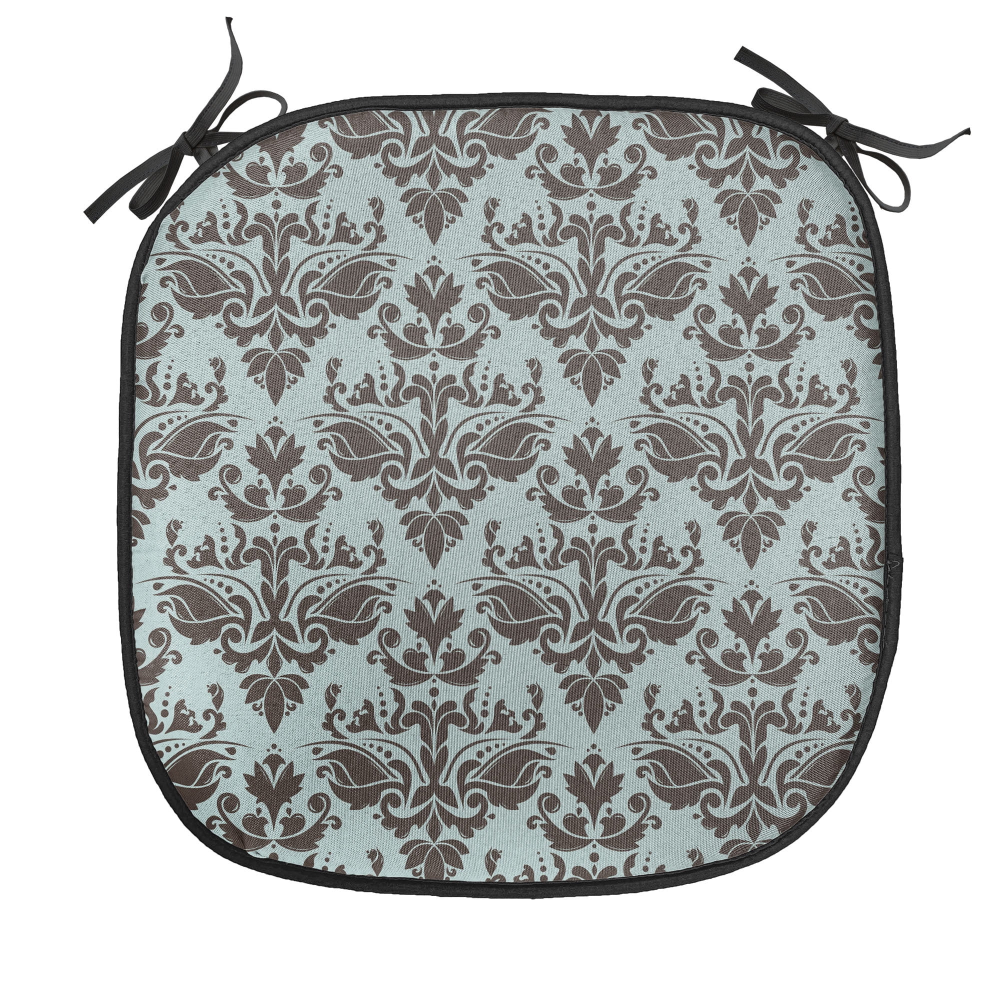 Damask Chair Seating Cushion, Damask Shapes Motif Western Modular ...