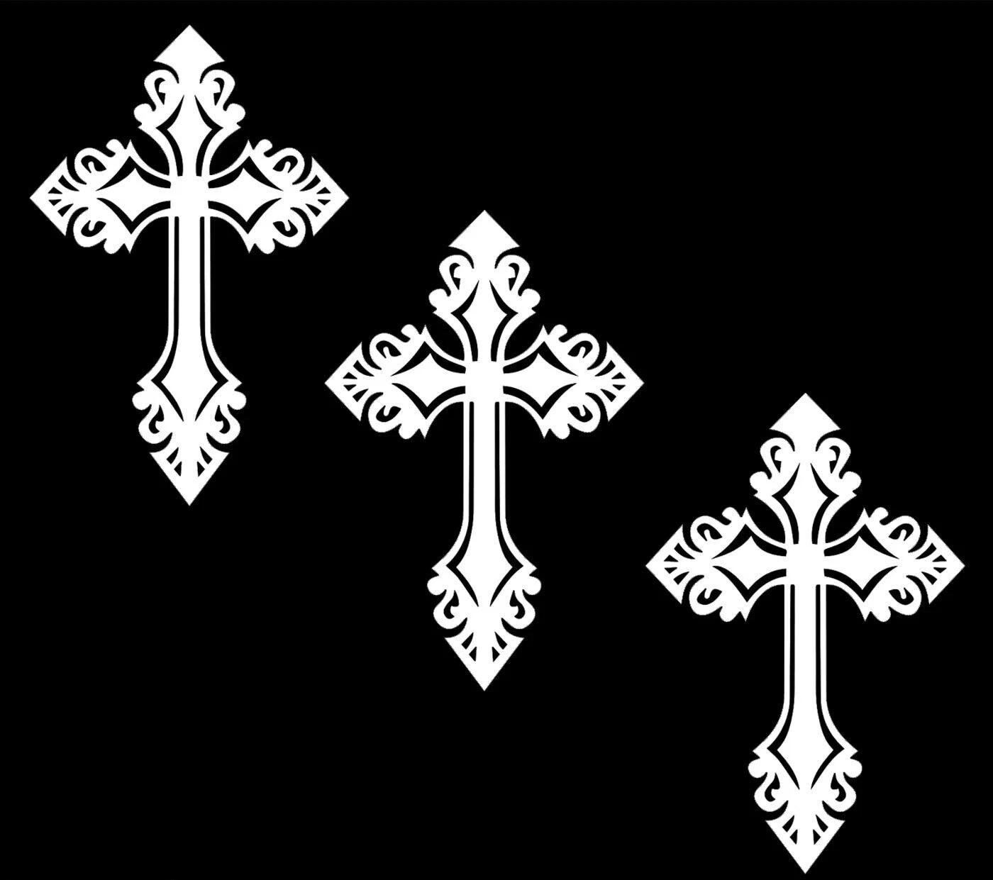 Damask Cross Three 5" White Graphic Vinyl Decal Car Truck Window Laptop ...