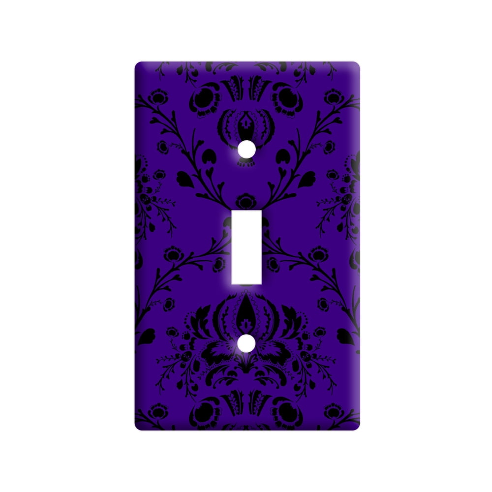 Damask Elegant Purple Black Light Switch Plate Cover - Walmart.com