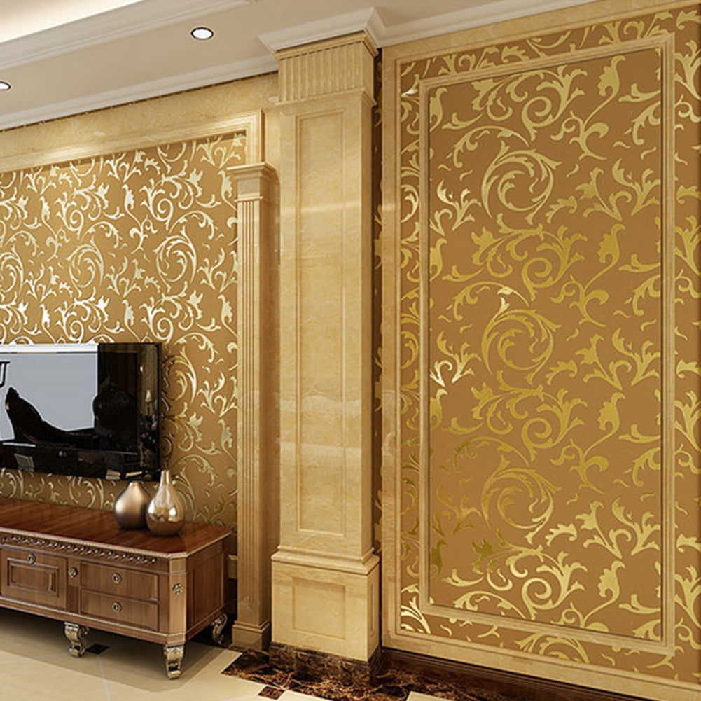 Damask Embossed Wallpaper Roll Household Supplies Ornaments Bedroom ...