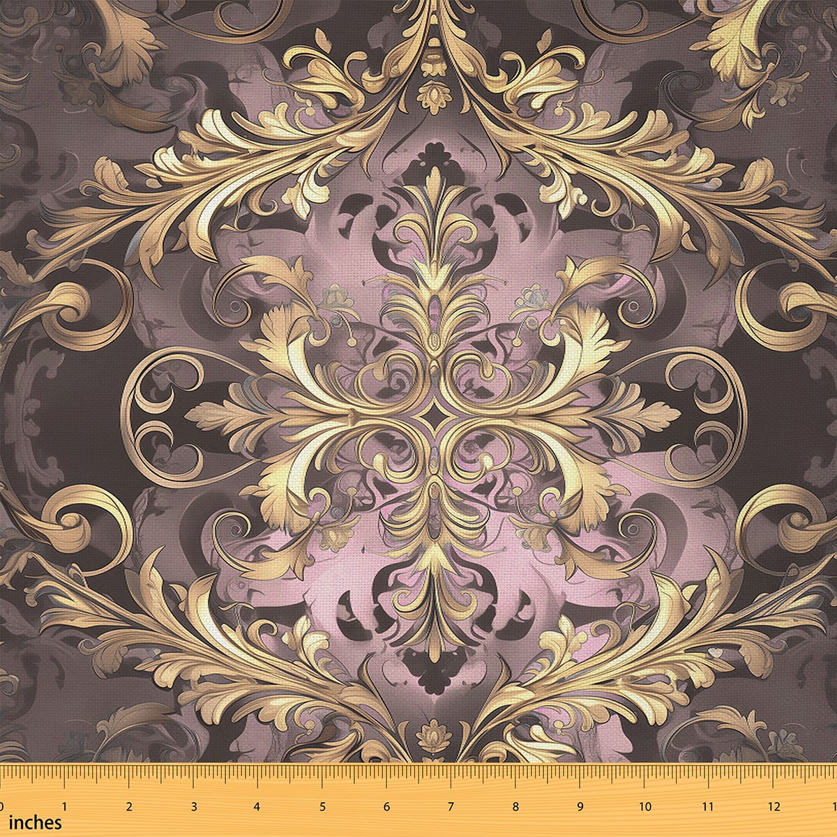 Damask Fabric By The Yard,Retro Vintage Flowers Upholstery Fabric ...