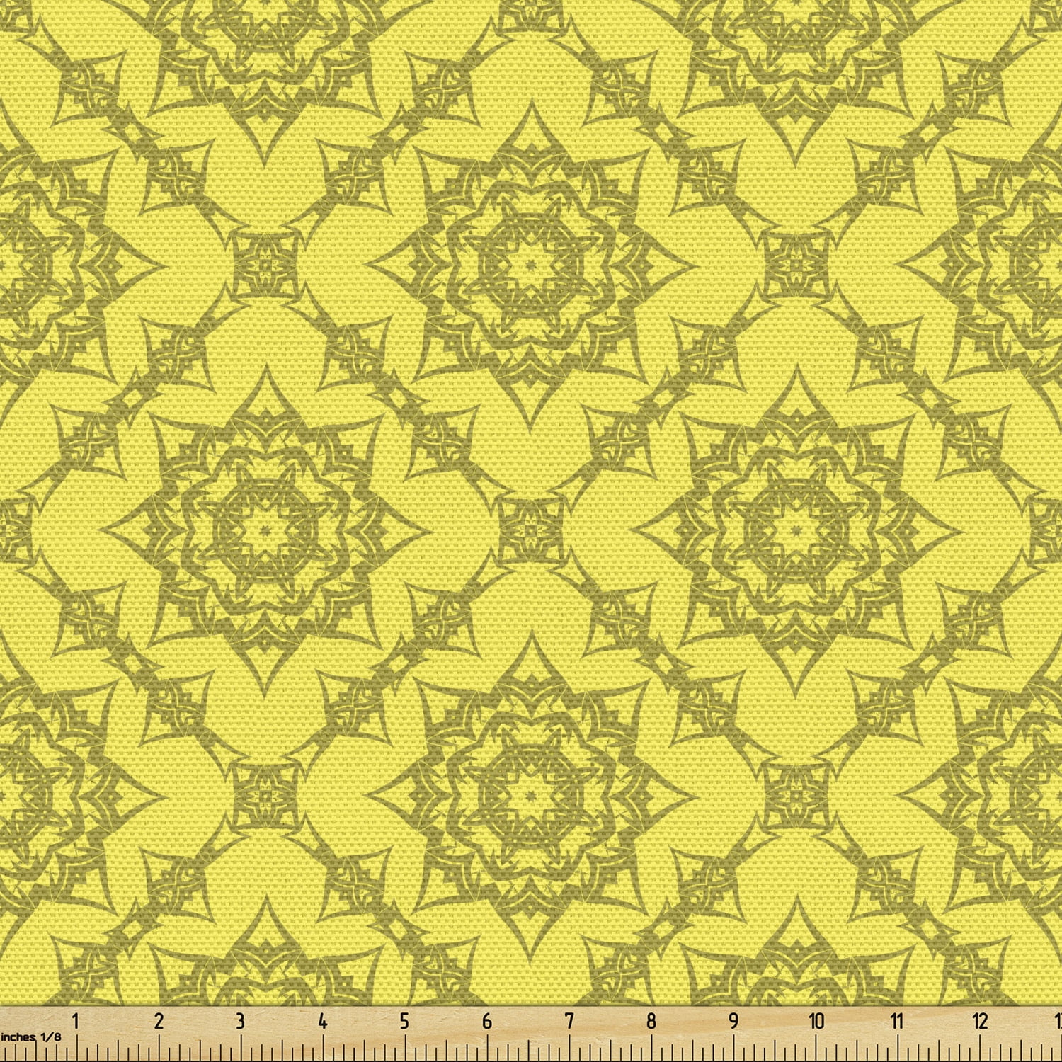 Damask Fabric by the Yard Upholstery, Ornamental Zen Pattern of Cosmos ...