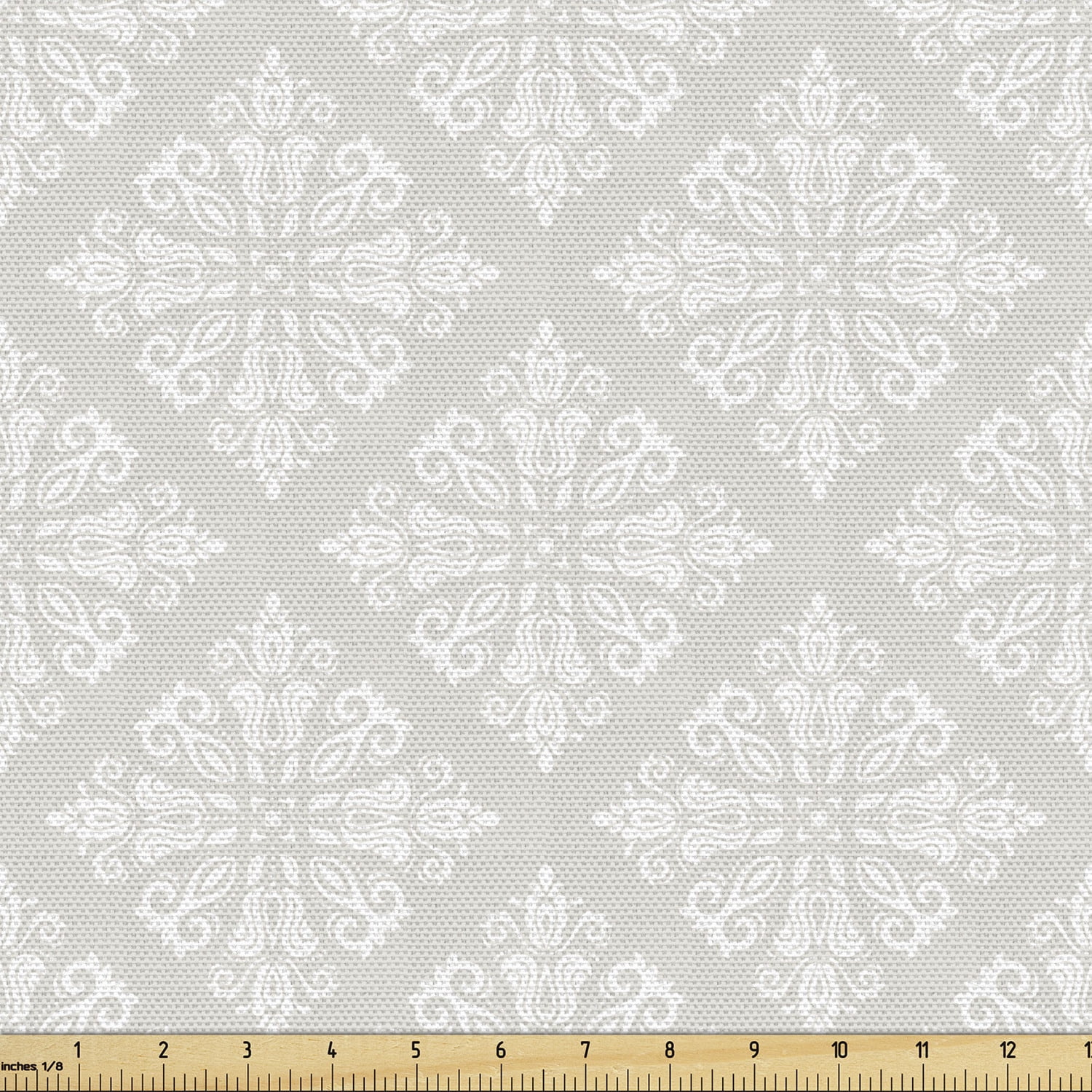 Ambesonne Damask Fabric by the Yard Upholstery, Simplistic Modernized ...