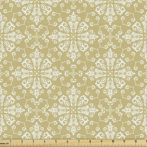 Damask Fabric by the Yard Upholstery, Victorian Rococo Swirly Royal ...