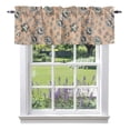 Damask Florals Valance Curtain 1 Panel, Beige Gray Ornate Vines Buds ...