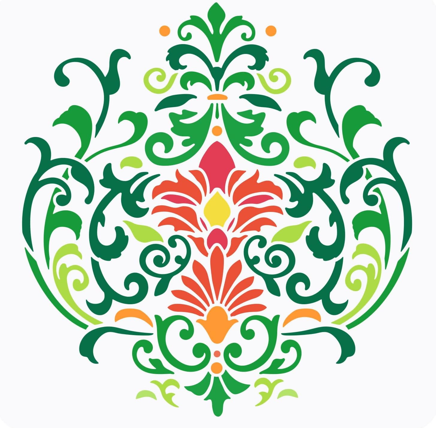 Damask Flower Stencil 11.8x11.8 inch Mandala Stencils Floral Plants ...