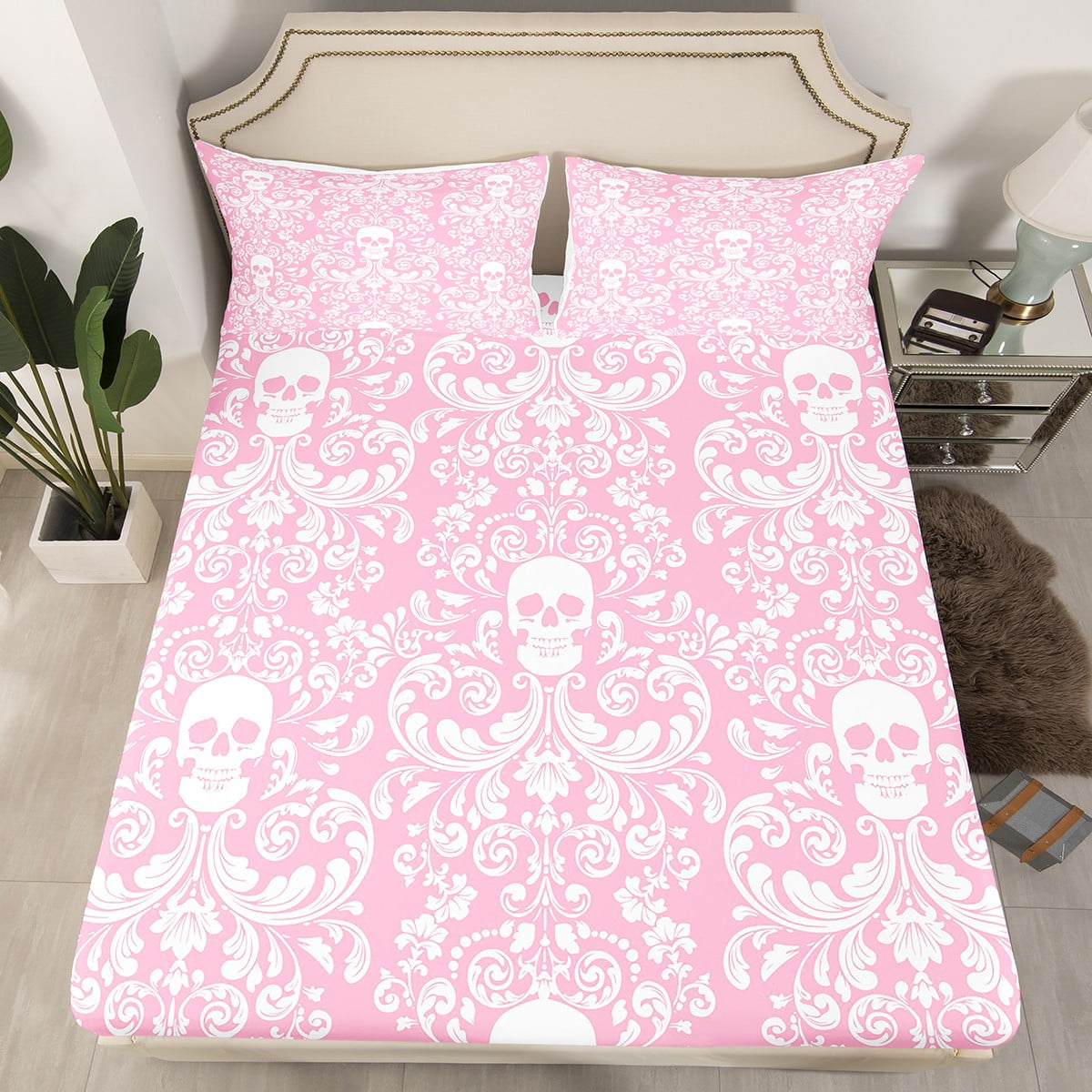 Damask Gothic Bed Sheets Adults Antique Victorian Fitted Sheet Twin ...