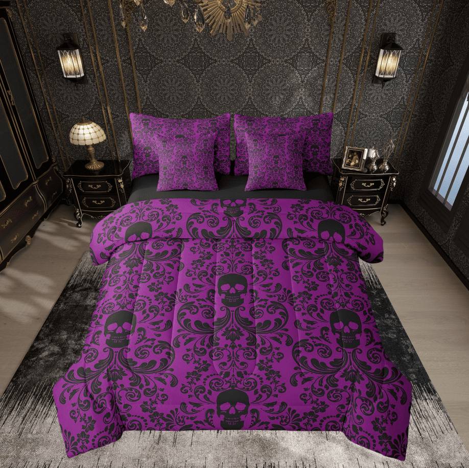 Damask Gothic Bedding Set Adults Antique Victorian 7 Piece Comforter ...
