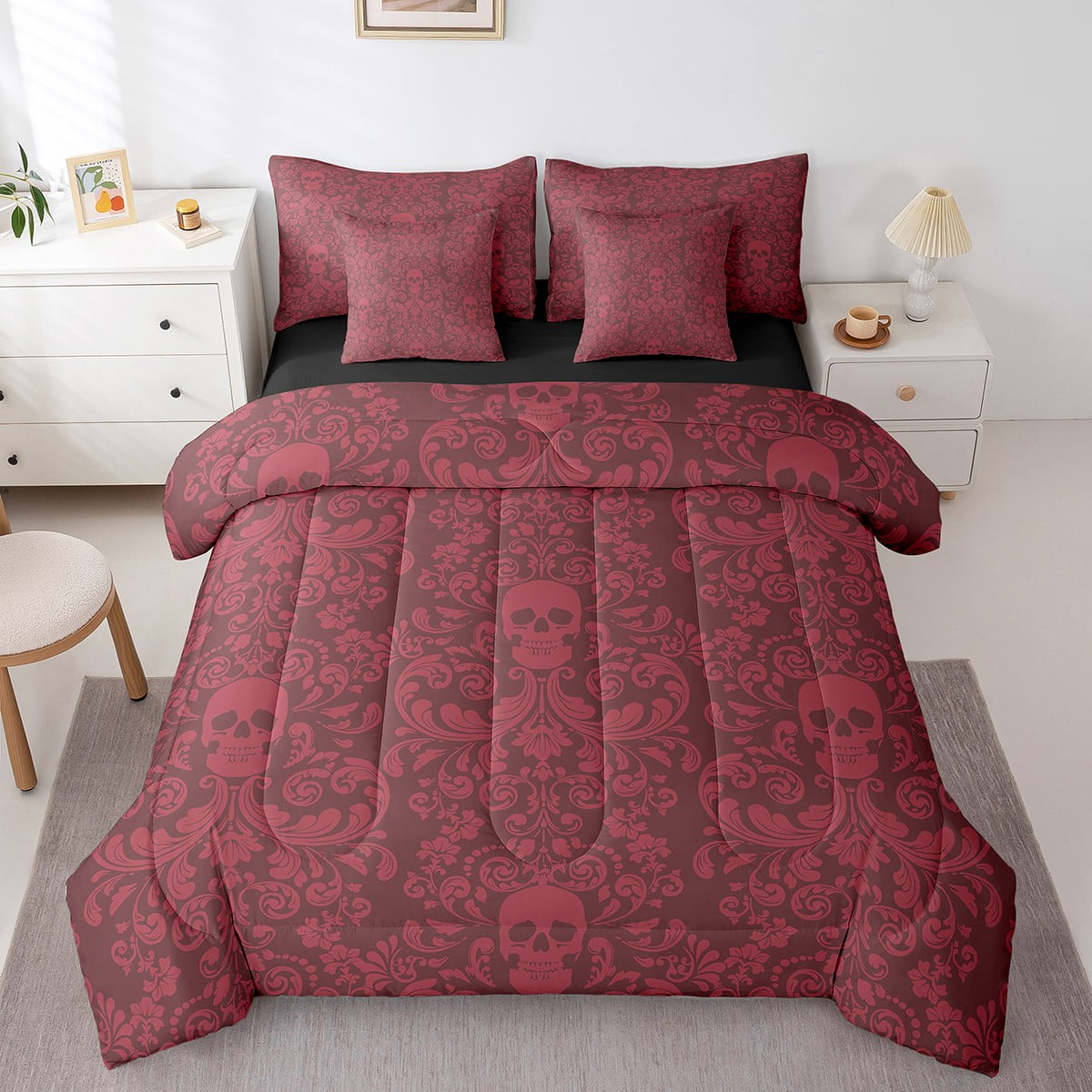 Damask Gothic Bedding Set Adults Antique Victorian Bed in a Bag King ...
