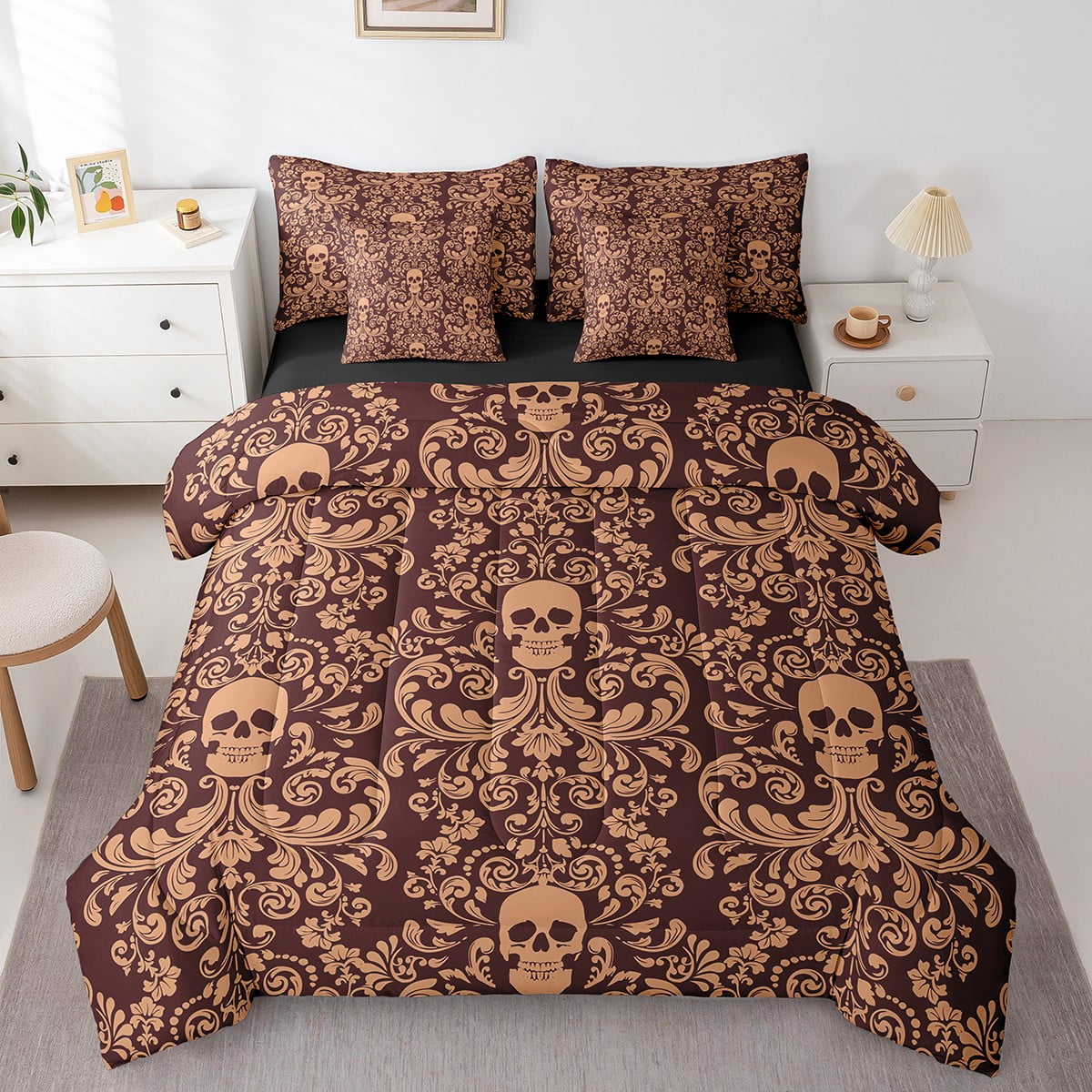 Damask Gothic Bedding Set Adults Antique Victorian Bed in a Bag King ...