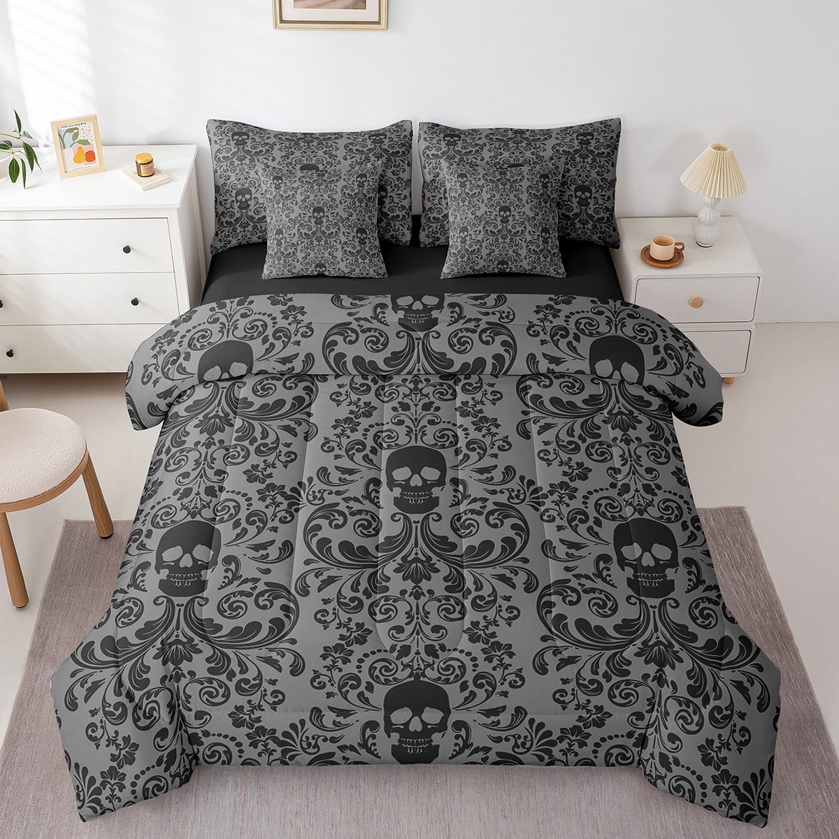 Damask Gothic Bedding Set Adults Antique Victorian Bed in a Bag King ...