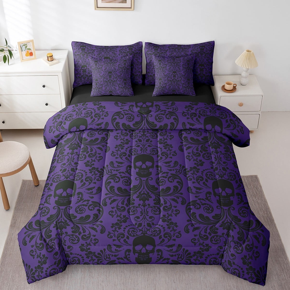 Damask Gothic Bedding Set Adults Antique Victorian Bed in a Bag King ...