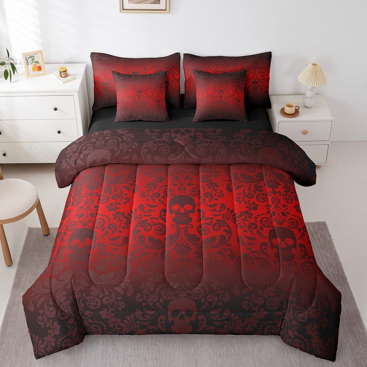 Damask Gothic Bedding Set Adults Antique Victorian Bed in a Bag King ...